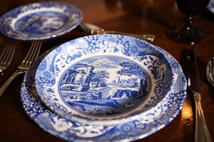 Spode Blue Italian 12 Piece Dinner Set - Samson Historical